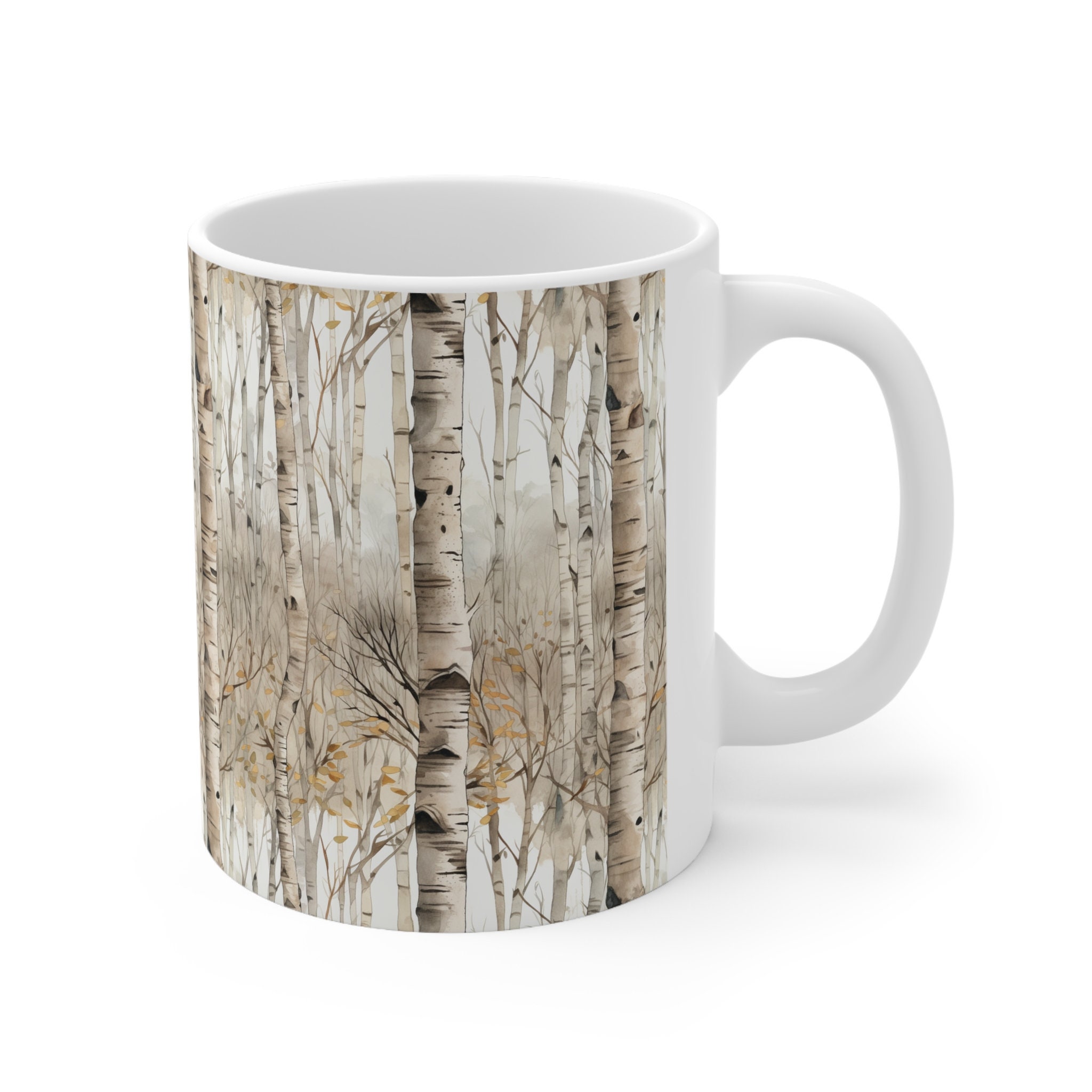 Birch Tree 11 Oz Mug, Birch Bark Mug, Watercolor Birch Mug. Gift for ...