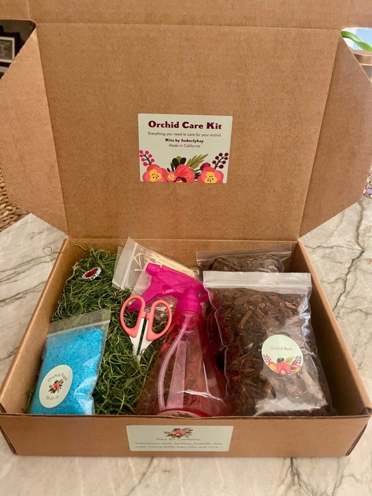 Orchid Care Kit: Fertilizer, Green Moss, and Misting Bottle - Gift for ...