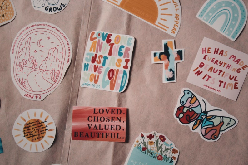 Colorful Aesthetic Christian Sticker Pack 17 Stickers - Etsy