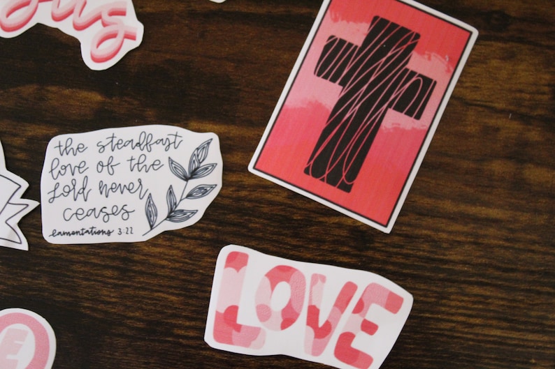 Aesthetic Christian Sticker Pack Pink & Orange 17 Stickers | Etsy