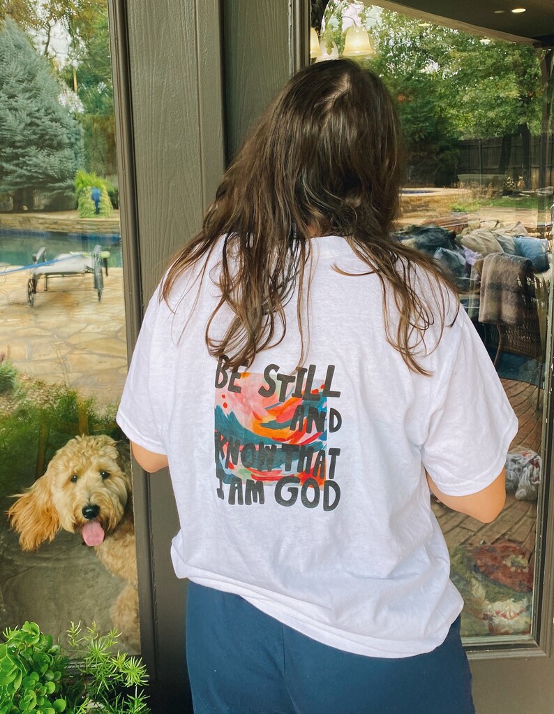 Psalm 46:10 Colorful Design on White T-shirt Crewneck or - Etsy