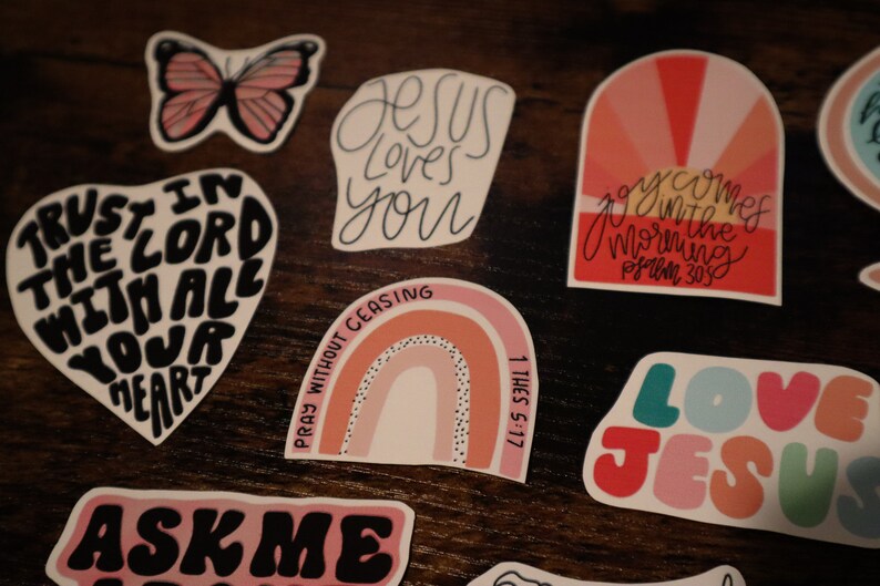 Aesthetic Christian Sticker Pack Colorful 14 Stickers | Etsy