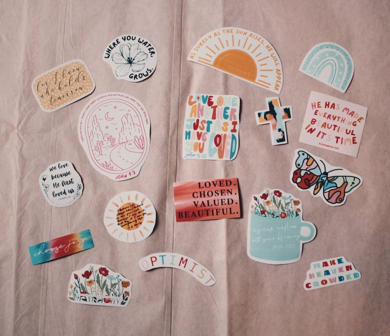 Colorful Aesthetic Christian Sticker Pack 17 Stickers - Etsy