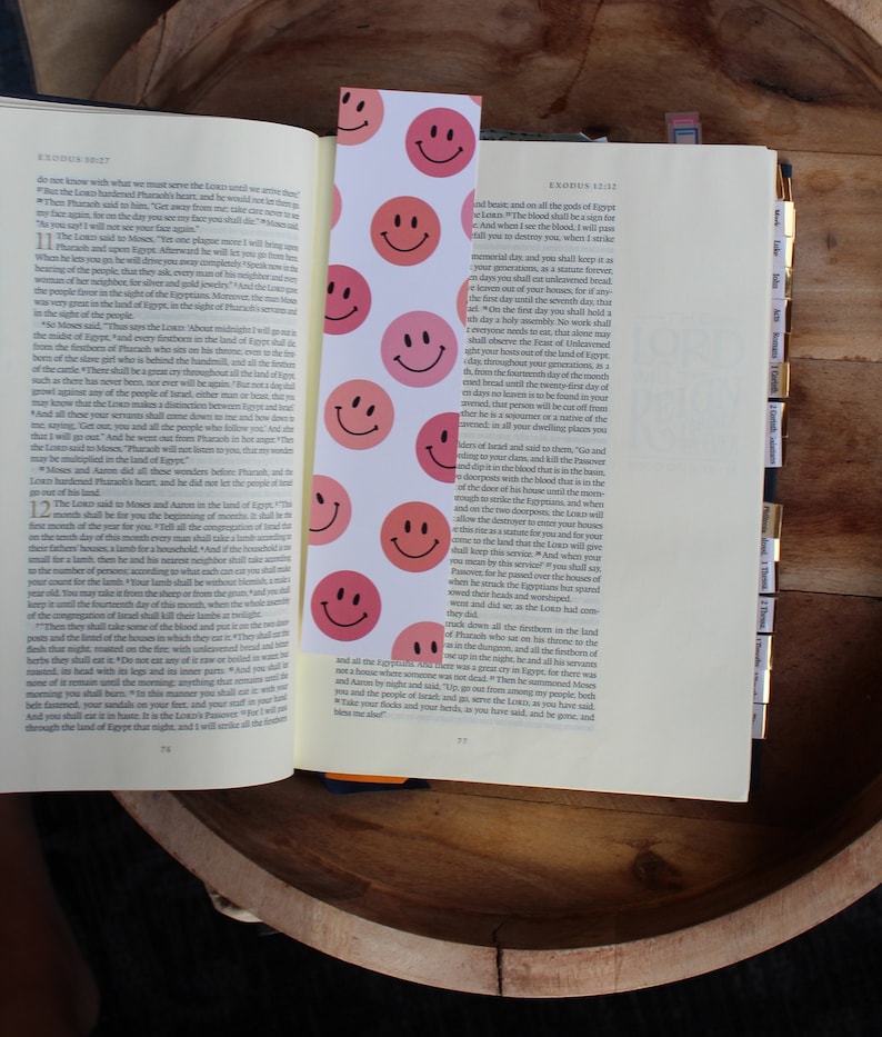 Smiley Face Bookmark With Verses on Back 2 X 8 | Etsy
