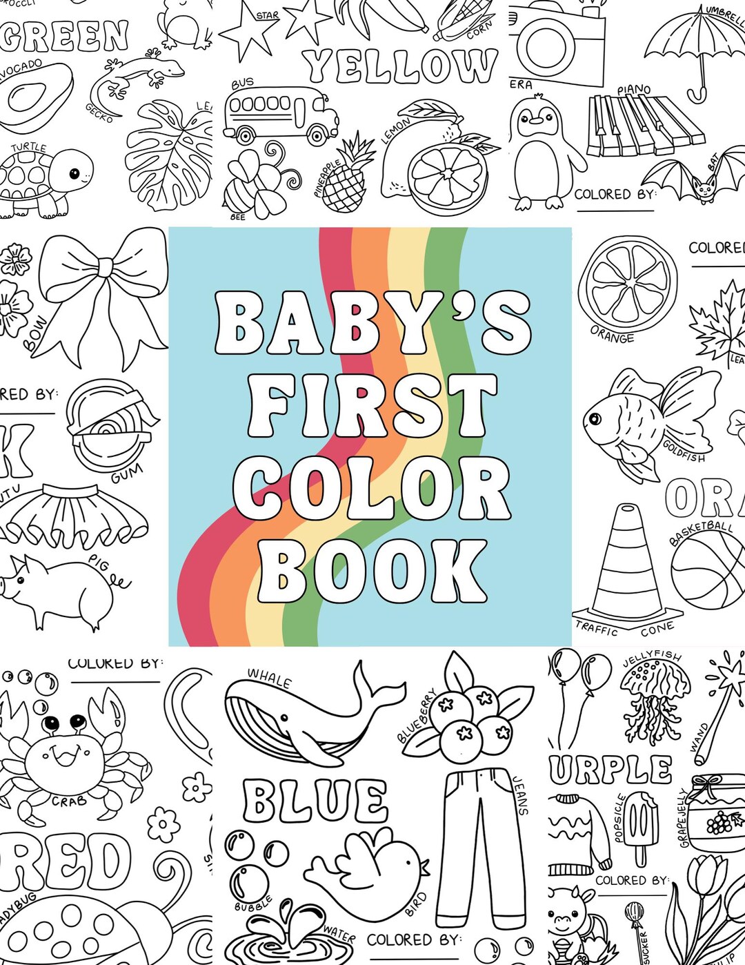 Baby's First Colors Coloring Book: Educational Activity (digital ...