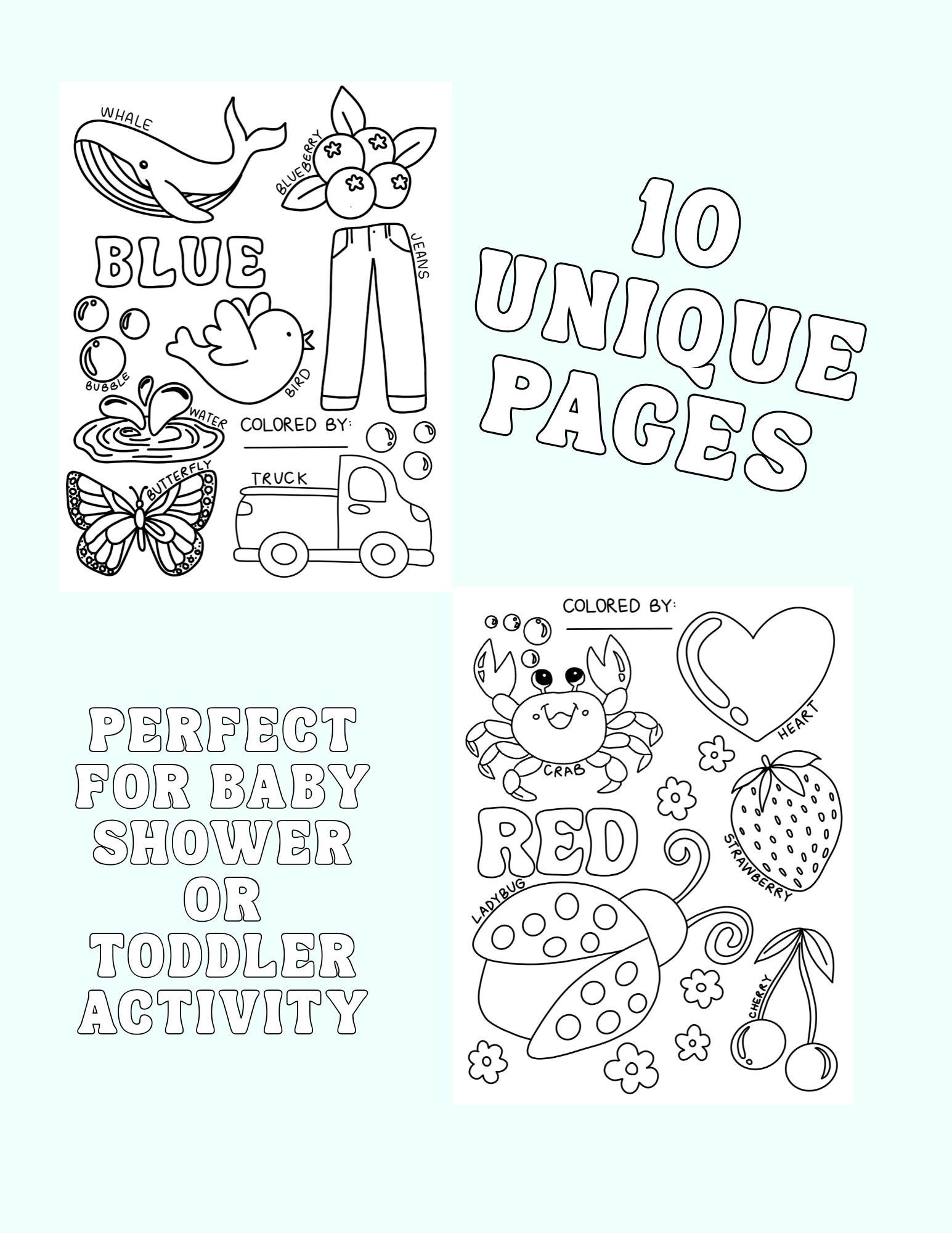 Baby's First Colors Coloring Book: Educational Activity (digital ...