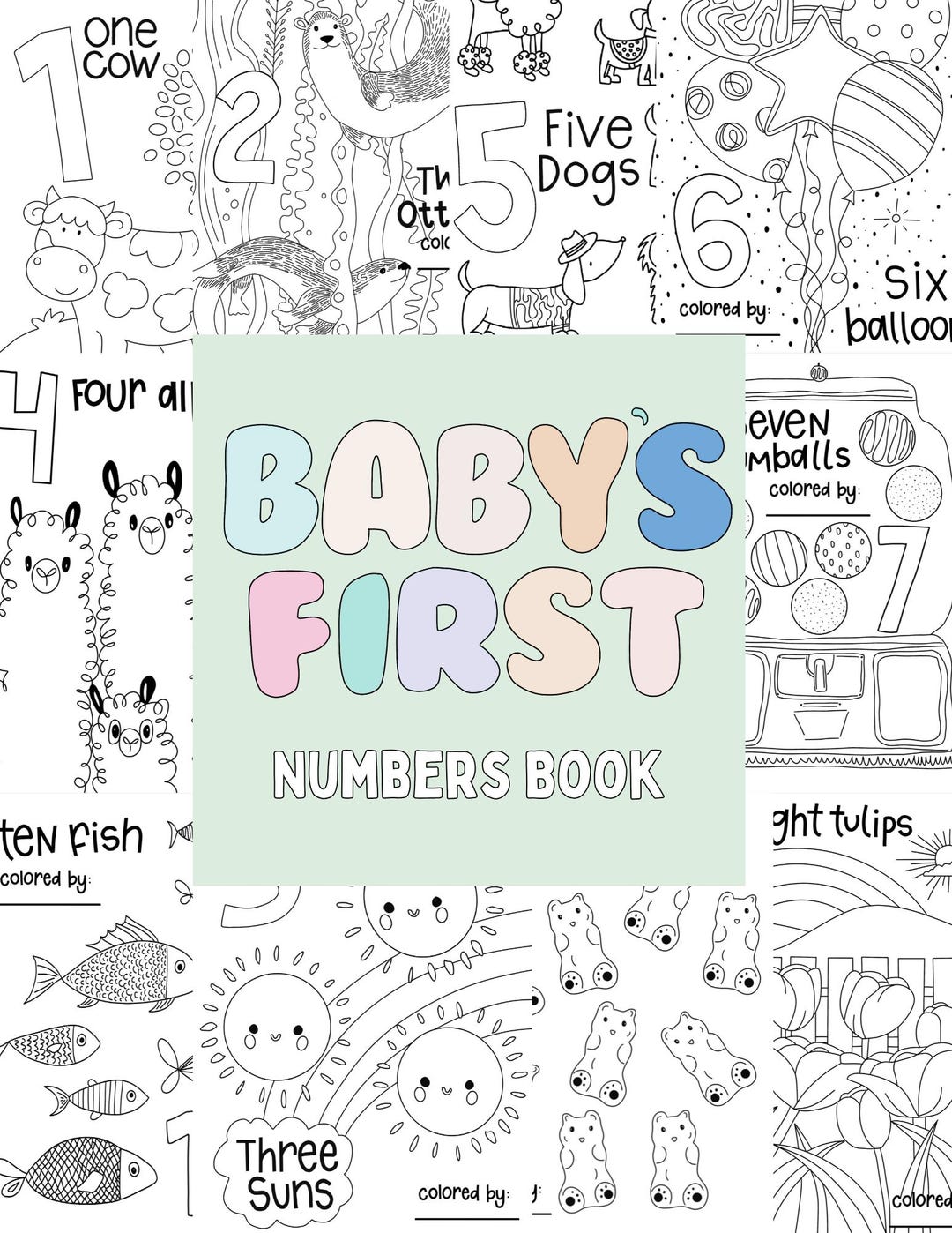 Baby Number Coloring Book | Digital Download & Self-printable Coloring ...