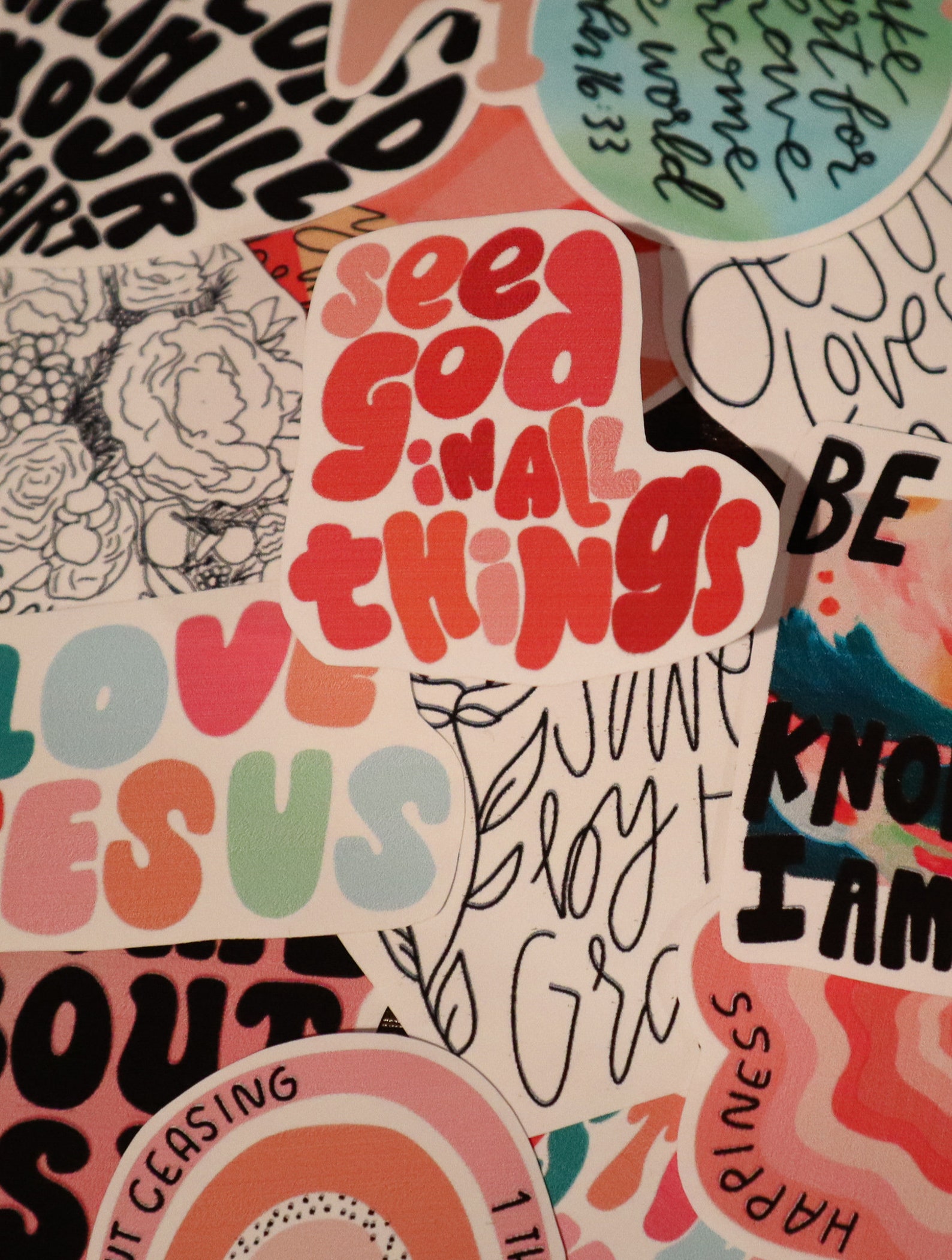 Aesthetic Christian Sticker Pack Colorful 14 Stickers | Etsy