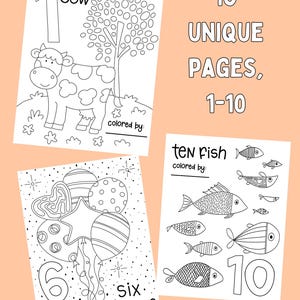 Baby Number Coloring Book: Self-printable Activity (digital Download ...