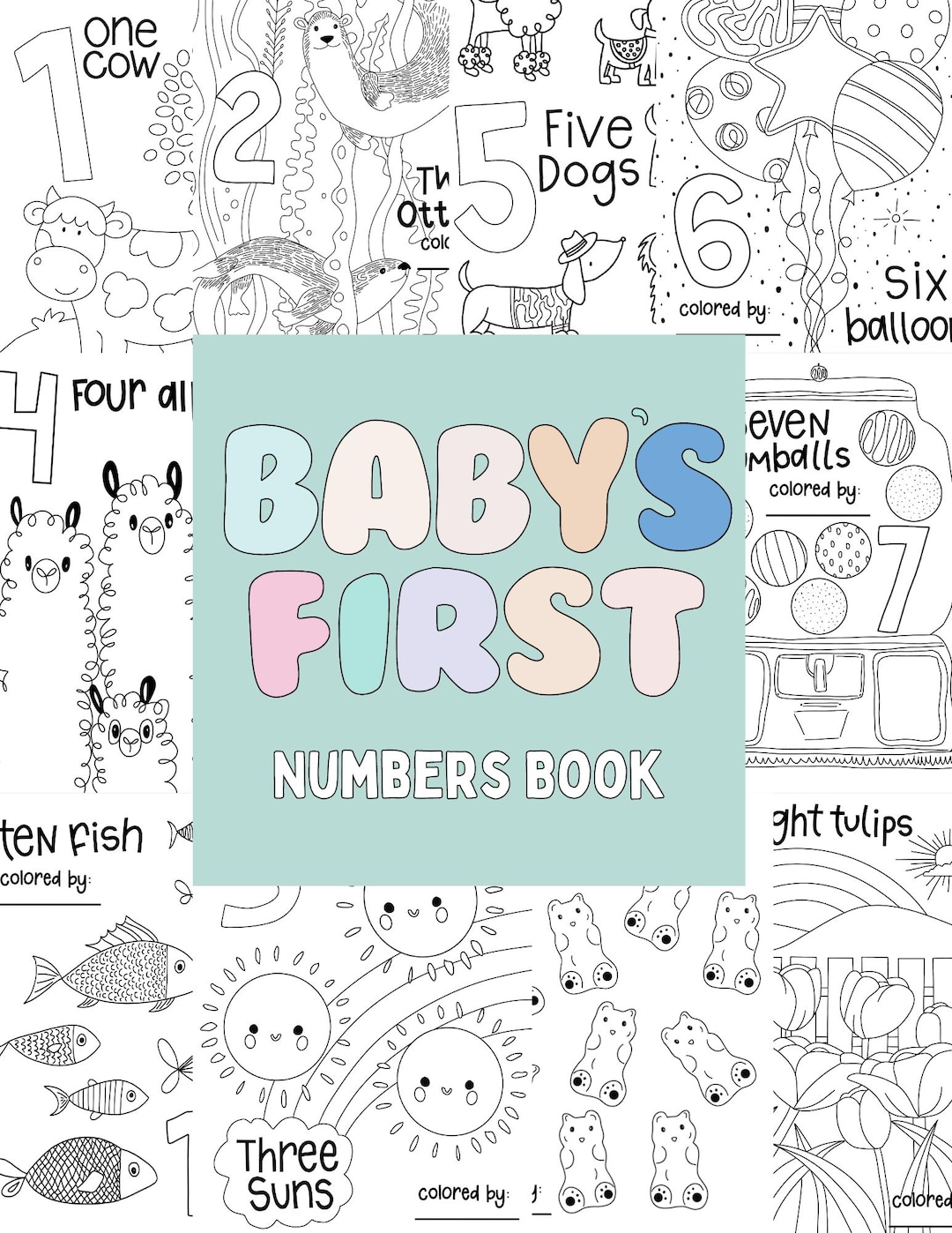 Baby Number Coloring Book | Digital Download & Self-printable Coloring ...