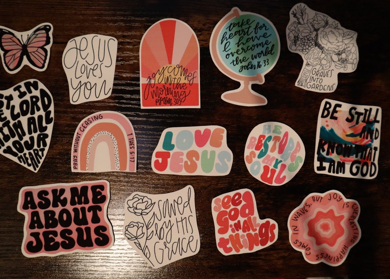 Aesthetic Christian Sticker Pack Colorful 14 Stickers | Etsy