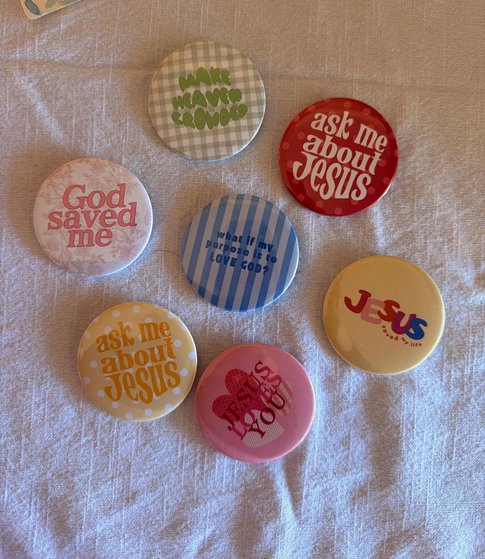 Christian Button Collection | 2.25” Hand-drawn Faith Designs ...