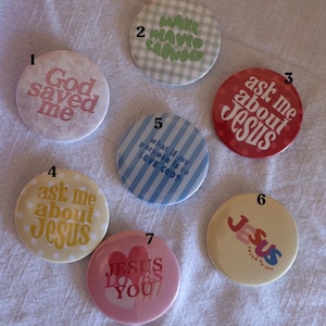 Christian Button Collection | 2.25” Hand-drawn Faith Designs ...