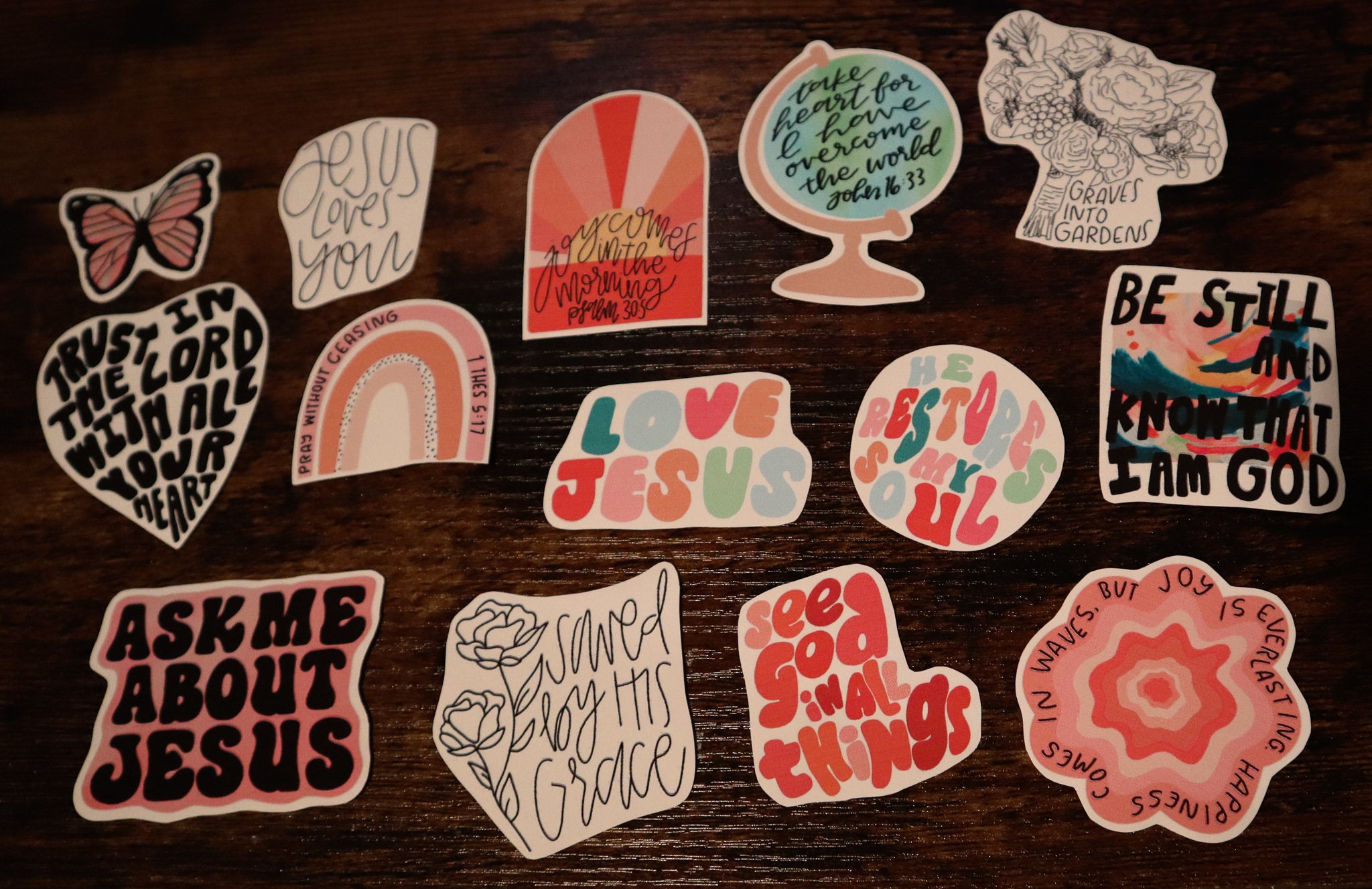 Aesthetic Christian Sticker Pack Colorful 14 Stickers | Etsy