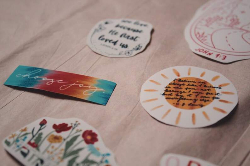 Colorful Aesthetic Christian Sticker Pack 17 Stickers | Etsy