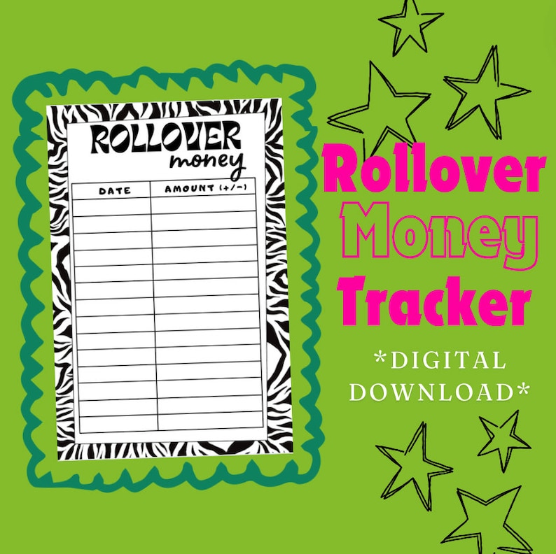 DIGITAL DOWNLOAD Rollover Money Savings Tracker - Etsy