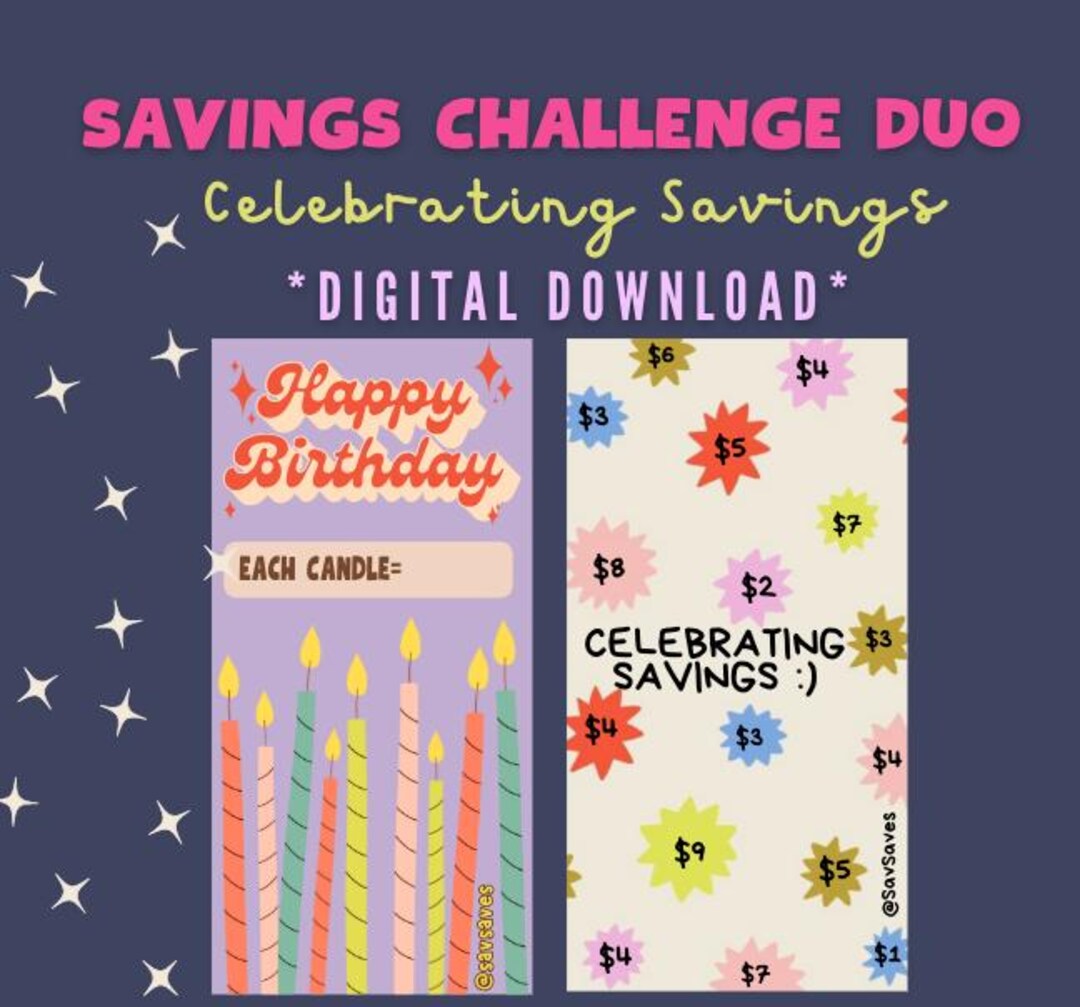 CELEBRATING SAVINGS! *2 Savings Challenges* Digital Download - Etsy