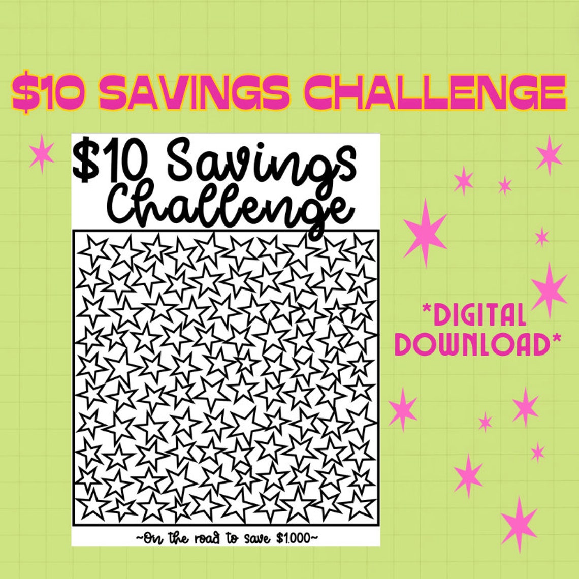 DIGITAL 10 Dollar Savings Challenge - Etsy