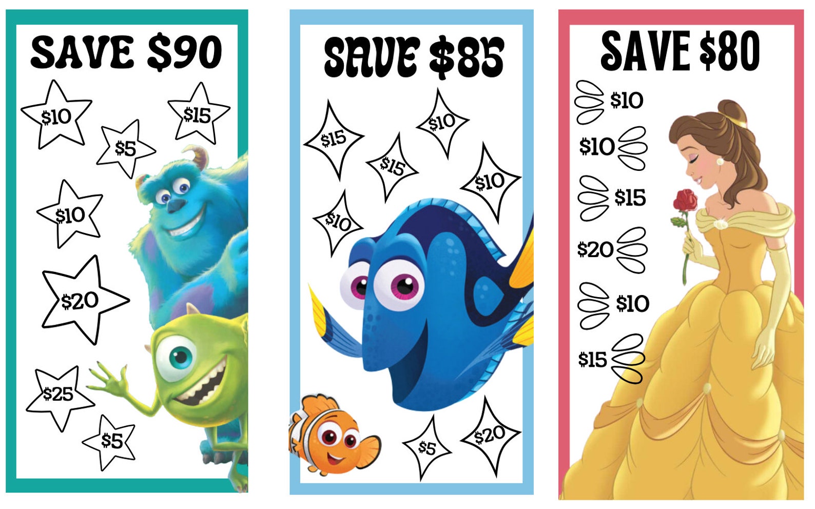 Set of 6 Character Savings Challenge Bundle *DIGITAL DOWNLOAD* - Etsy