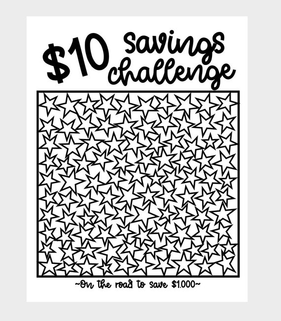 DIGITAL 10 Dollar Savings Challenge - Etsy