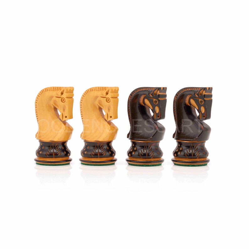 3.75" the Burning Zagreb Series Chess Pieces Only in Burnt Boxwood ...