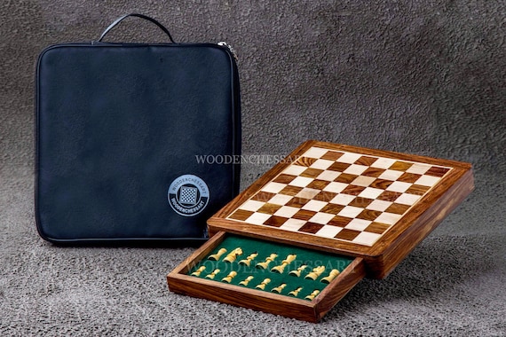 Gift Set 12 Luxury Handcrafted Drawer Wooden Chess Set - Etsy UK