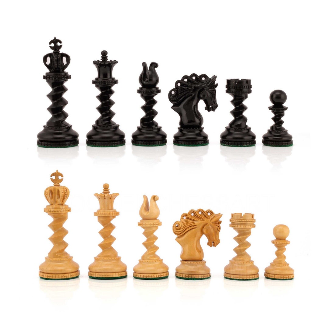 4.5” Premium Twisted Staunton Luxury Chess Pieces Only in Boxwood ...