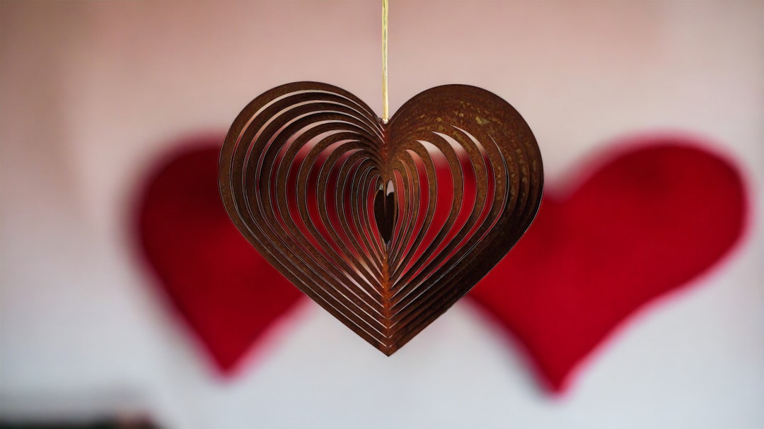 Wind Chime, Heart, Patina, Garden Decoration, Rust Patina, 3D Look ...