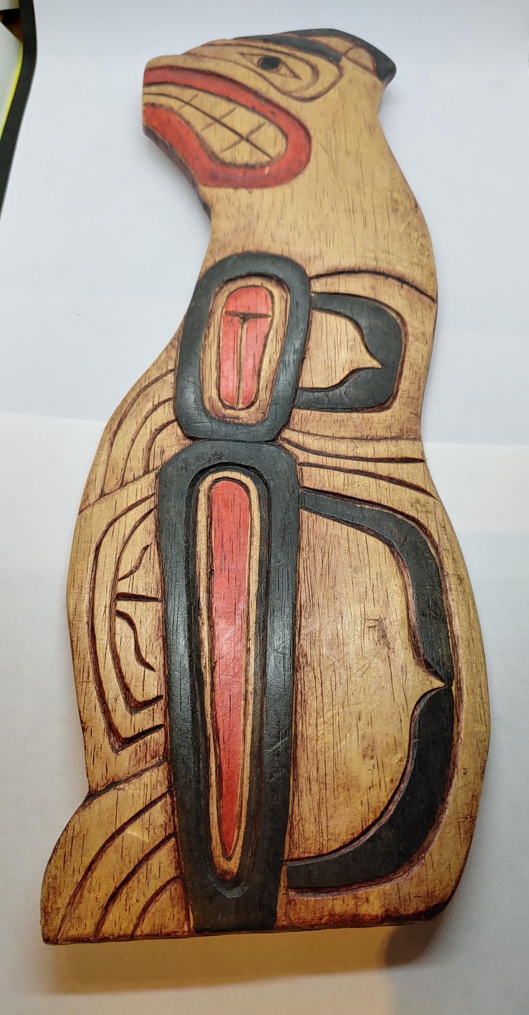 First Nations Art, Hand Carved and Painted Grizzly Wall Plaque ...