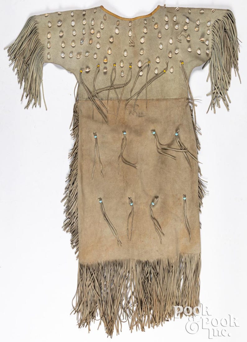 Cheyenne Woman's Regalia Leather & Cowrie Shell Dress for Pot-latch and ...