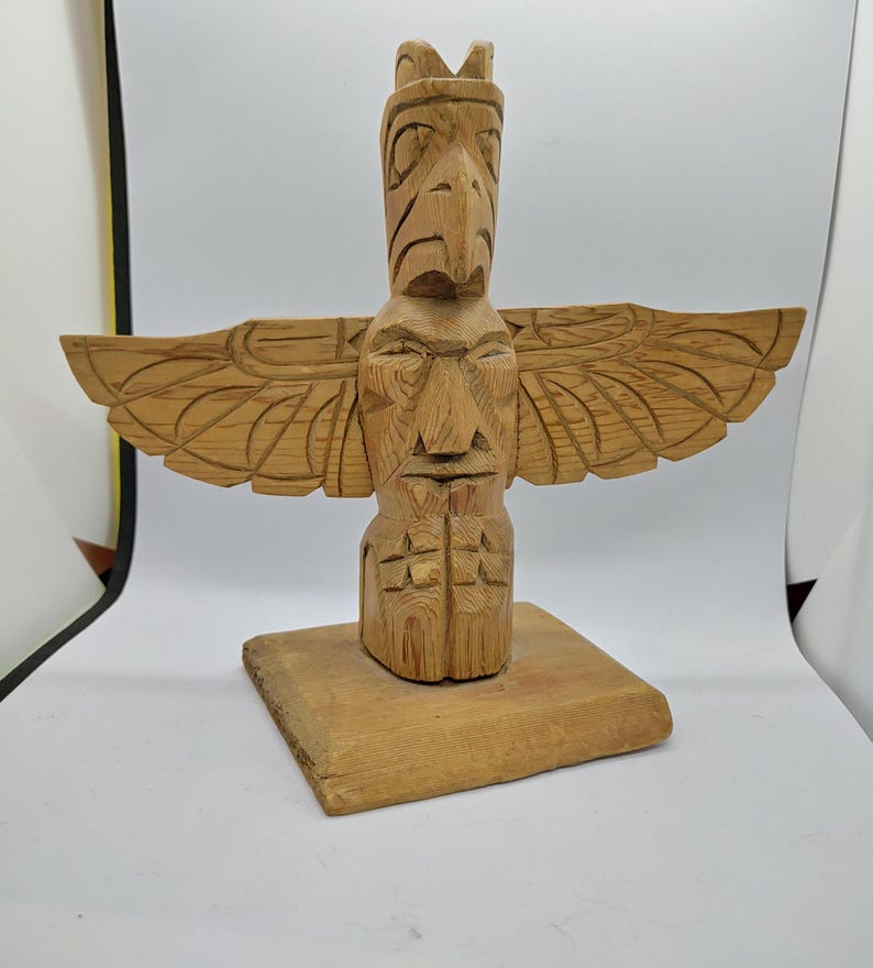 Thunderbird Totem - Squamish Nation - Native Art - Hand Carved - Red ...
