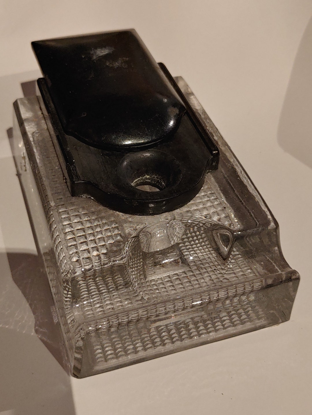 Antique 1920's Glass and Bakelite Ink Well. - Etsy