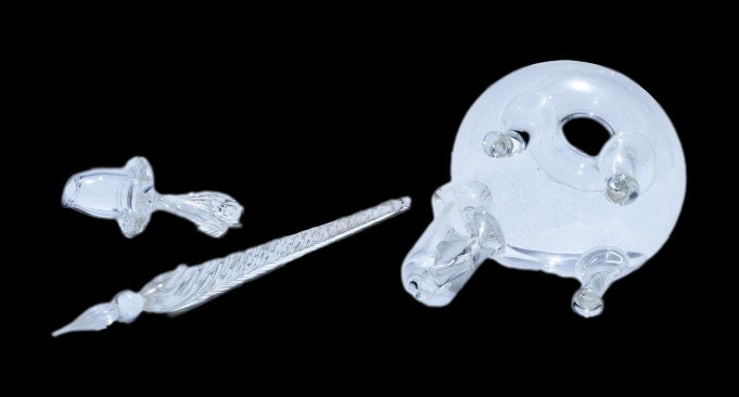 Handblown Glass Inkwell Modern Style Glass Pen Elegant - Etsy