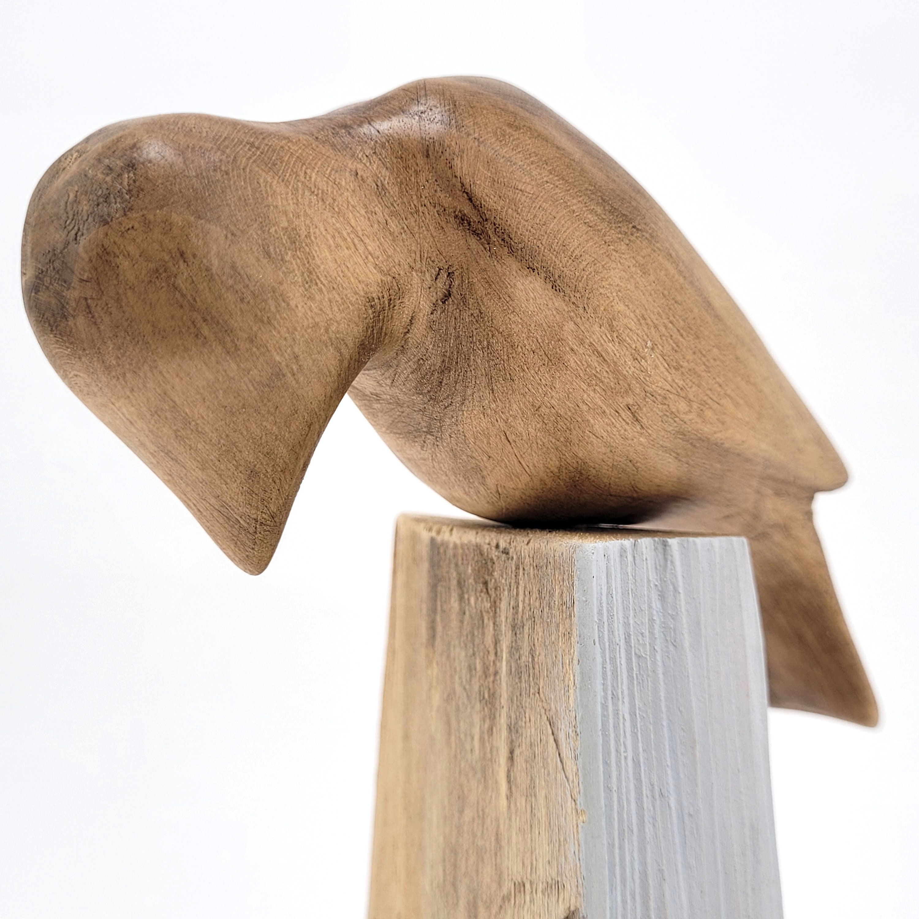 Beautiful Bird Made of Linden Wood, Unpainted, Waxed Bird Sculpture on ...