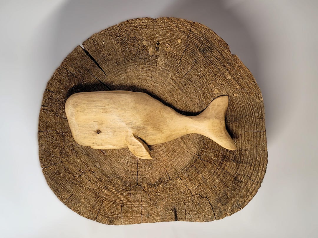 Wooden Moby Dick or the Whale, Wooden Carving, Moby Dick From the Novel ...