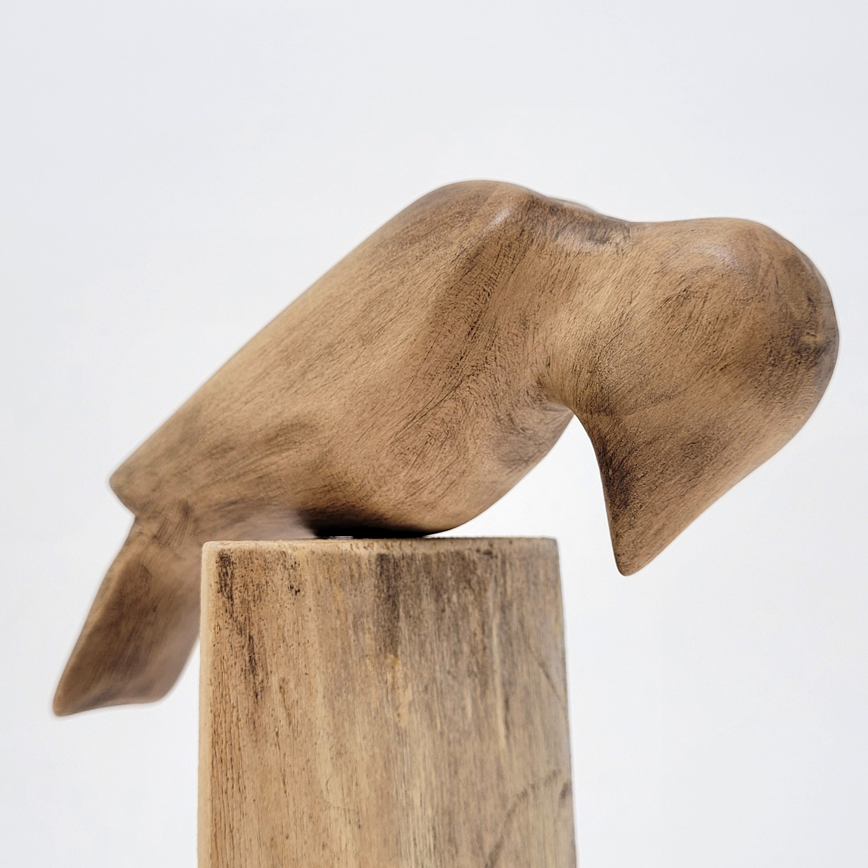 Beautiful Bird Made of Linden Wood, Unpainted, Waxed Bird Sculpture on ...