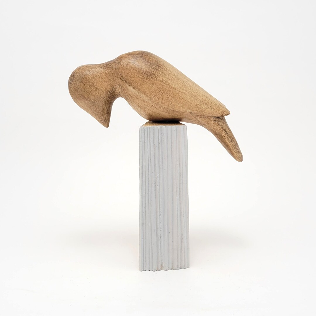 Beautiful Bird Made of Linden Wood, Unpainted, Waxed Bird Sculpture on ...