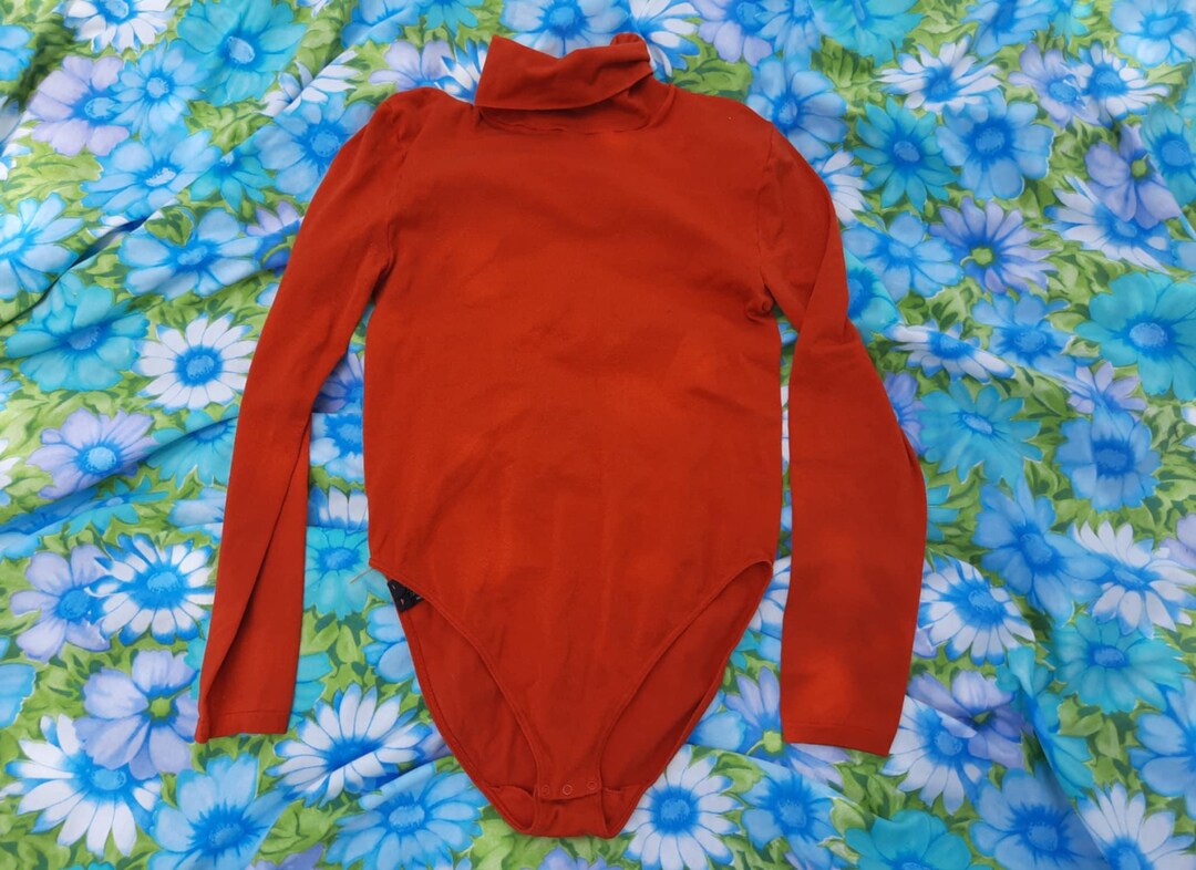 1980s-1990s Orange Bodysuit Fall, Autumn, Halloween, Thanksgiving - Etsy