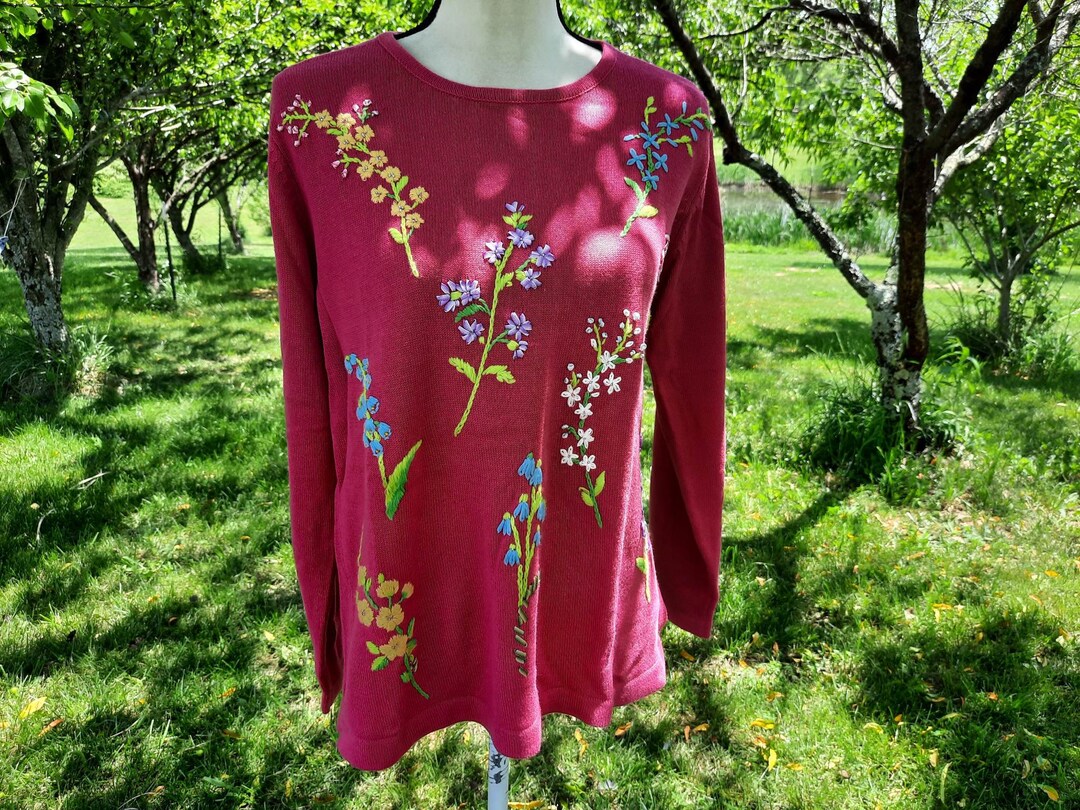 Gorgeous the Quacker Factory Pink, Purple, Blue, Green Floral Easter ...