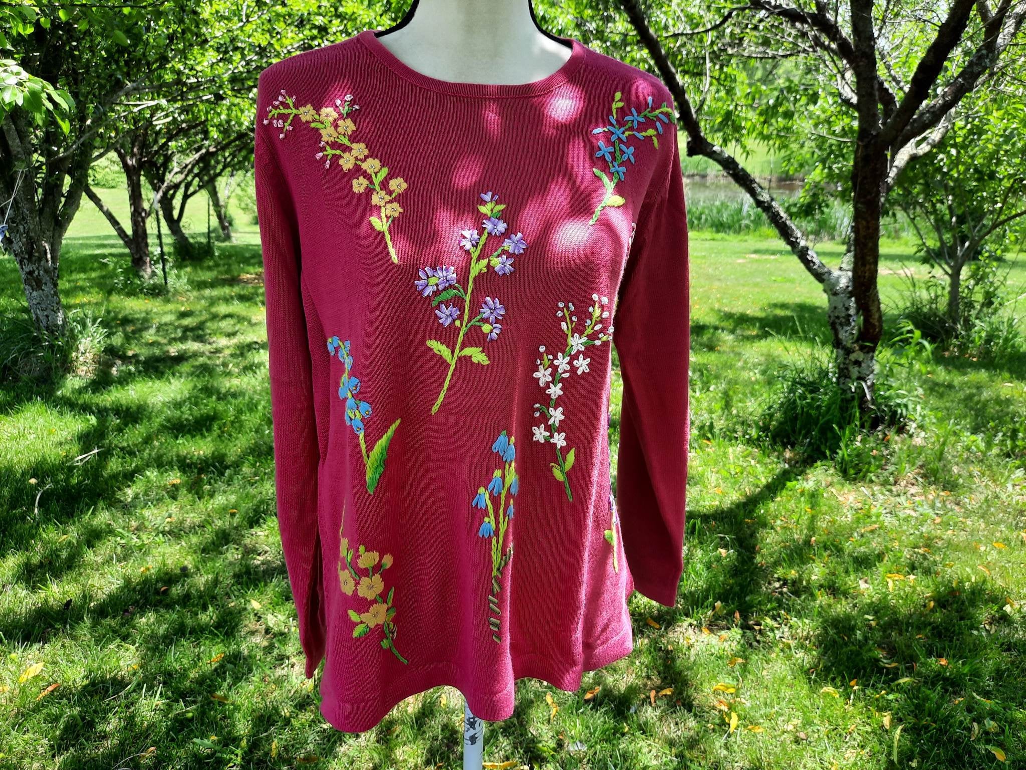 Gorgeous the Quacker Factory Pink, Purple, Blue, Green Floral Easter ...