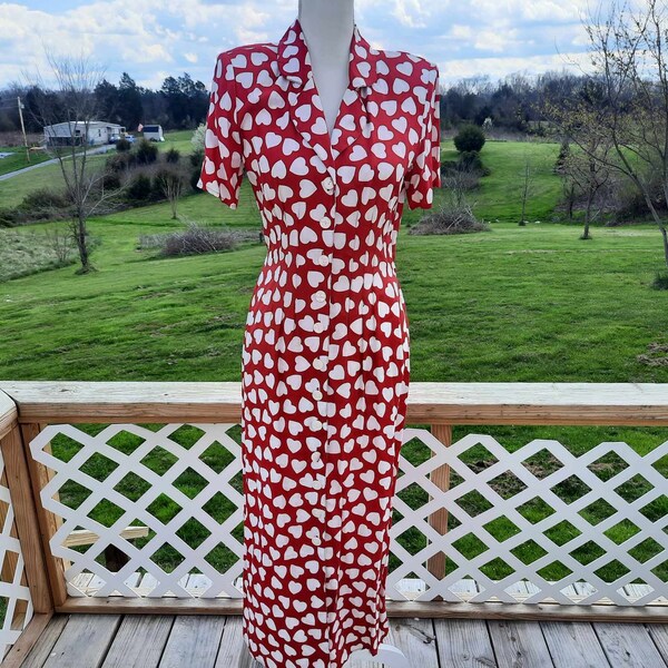 Heart Print Dress - Etsy