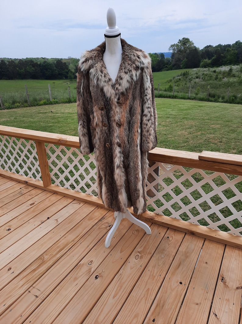 Stunning Vintage Real Bobcat Fur Coat - Etsy