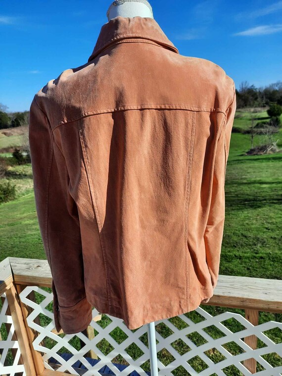 Y2K tan orange suede leather jacket - Gem