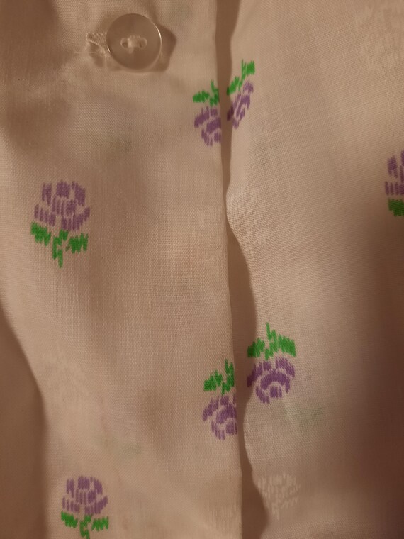 Vintage 1970s Miss b pastel purple floral rose print … - Gem