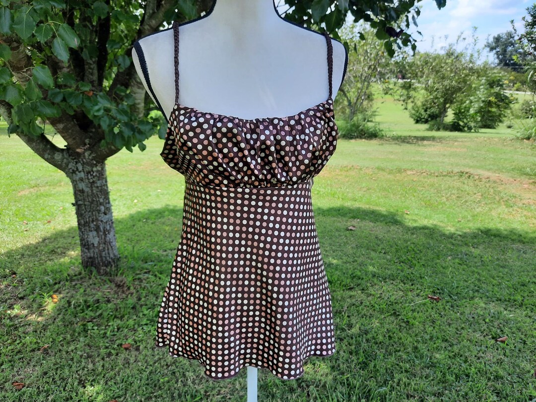 Heart Soul Y2K Brown, White, and Pink Polka Dot Spotted Tank Top - Etsy