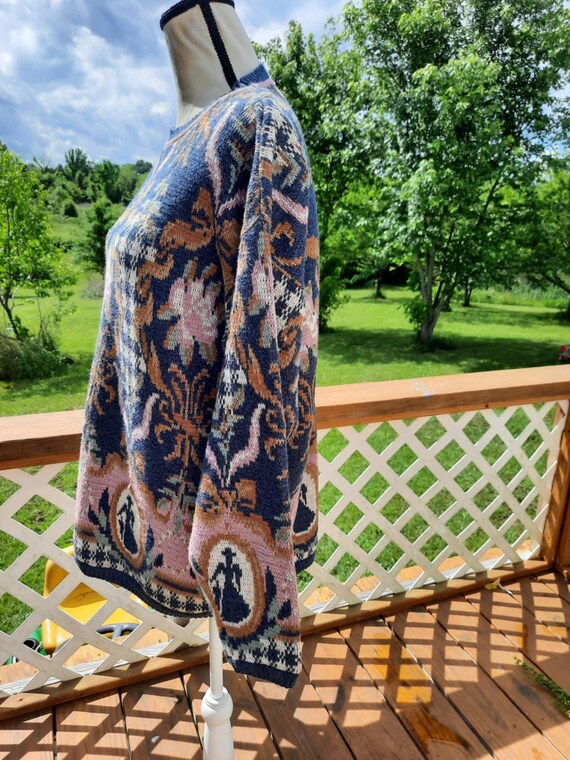 1990s-early 2000s funky floral abstract portrait prin… - Gem