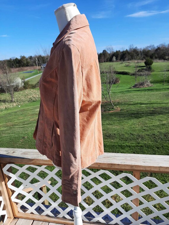 Y2K tan orange suede leather jacket - Gem