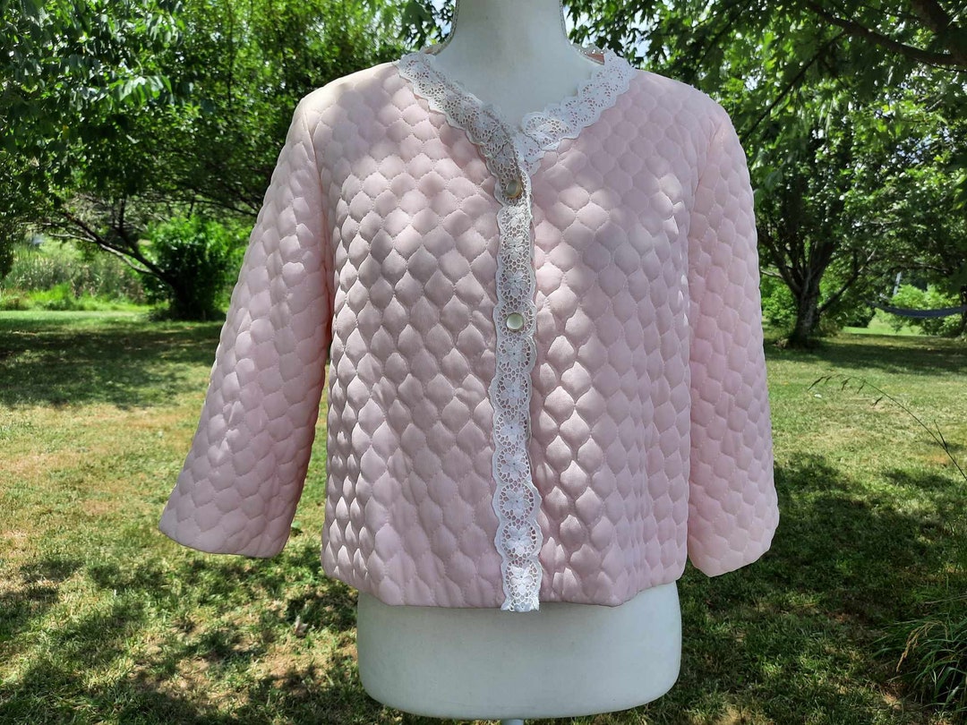 1970s-1980s Pastel Pink Quilted Bed Jacket - Etsy
