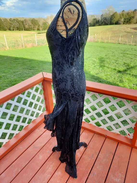 1990s-Y2K witchy gothic Alex Evenings black sequin ve… - Gem