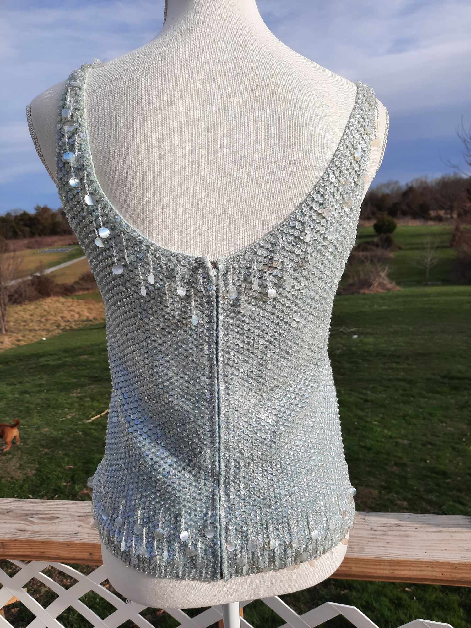 1960s Stunning Pastel Blue Sequin/beaded Tank Top - Etsy
